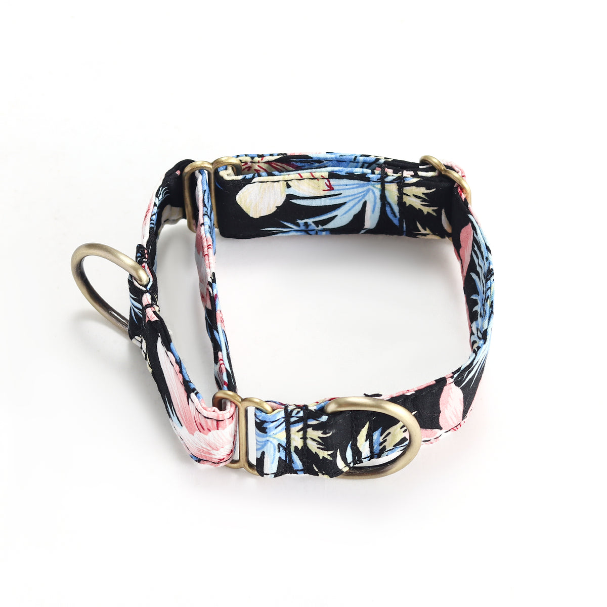 100% Cotton Martingale Dog Collar Brass - Tropical Pinky – Angieandallie