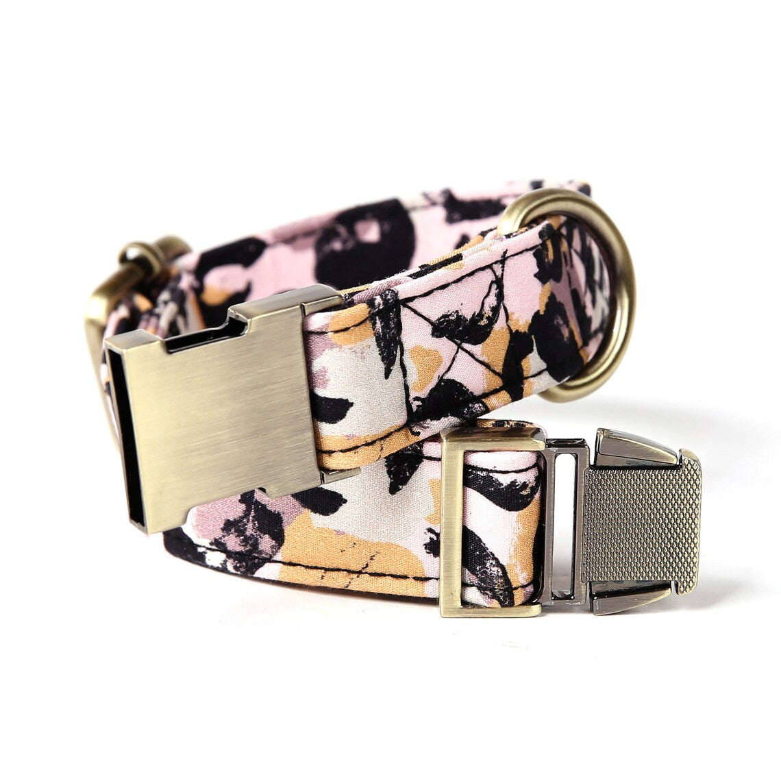 100% Cotton Personalized Dog Collar Engraved Brass - Leopard ...